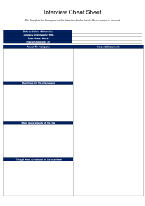 Basic Interview Template for Jobseekers