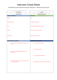 Interview Cheat Sheet Template 5 Interview Professional Interview Cheat Sheet Template 5 Interview Professional