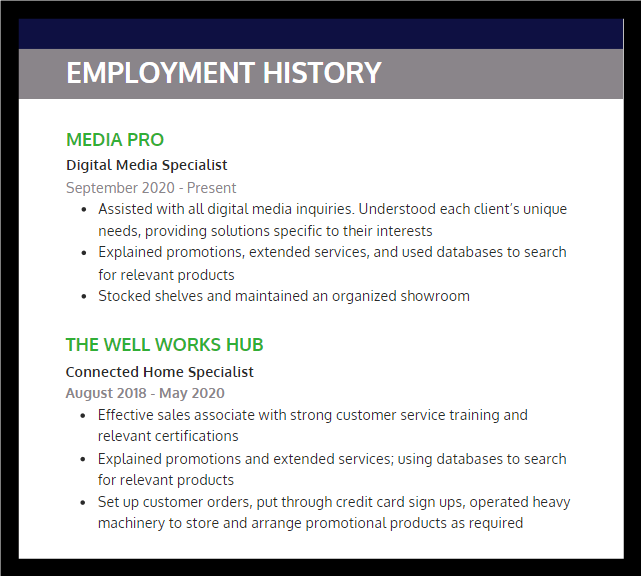 Employment History